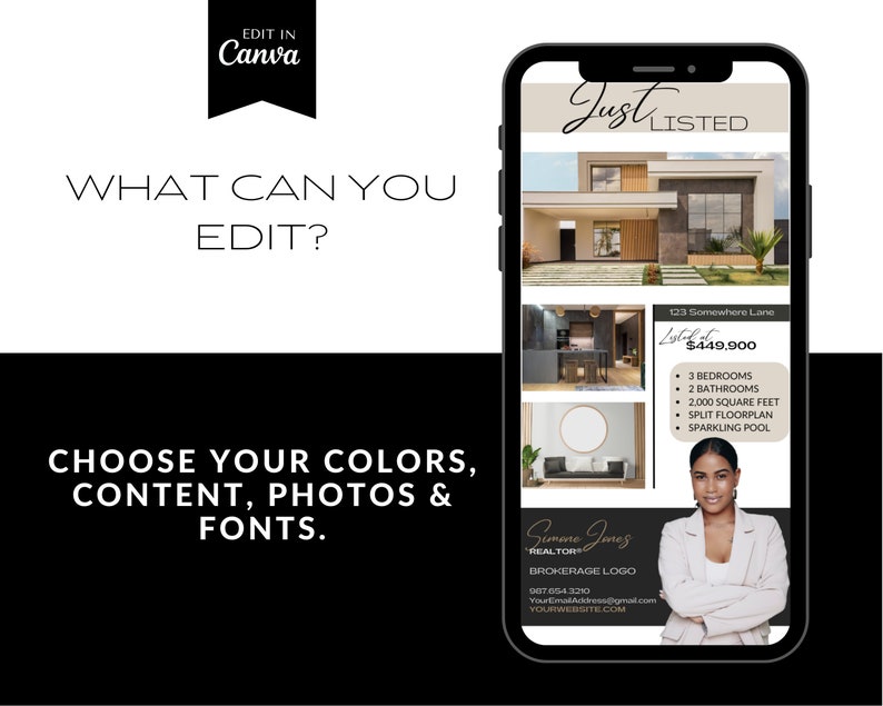 Real Estate Just Listed Textable Card • Real Estate Textable Template ...