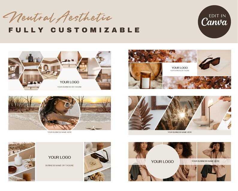 Facebook Cover Banner • 10 Neutral Facebook Cover Templates • Social ...