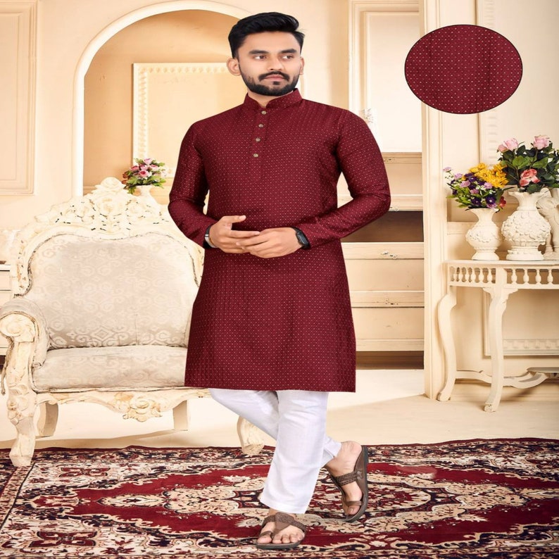 Traditional Men Kurta Classic Party Festival Kurta With Cotton - Etsy