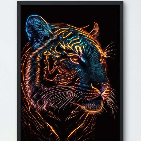 Neon Tiger - Etsy