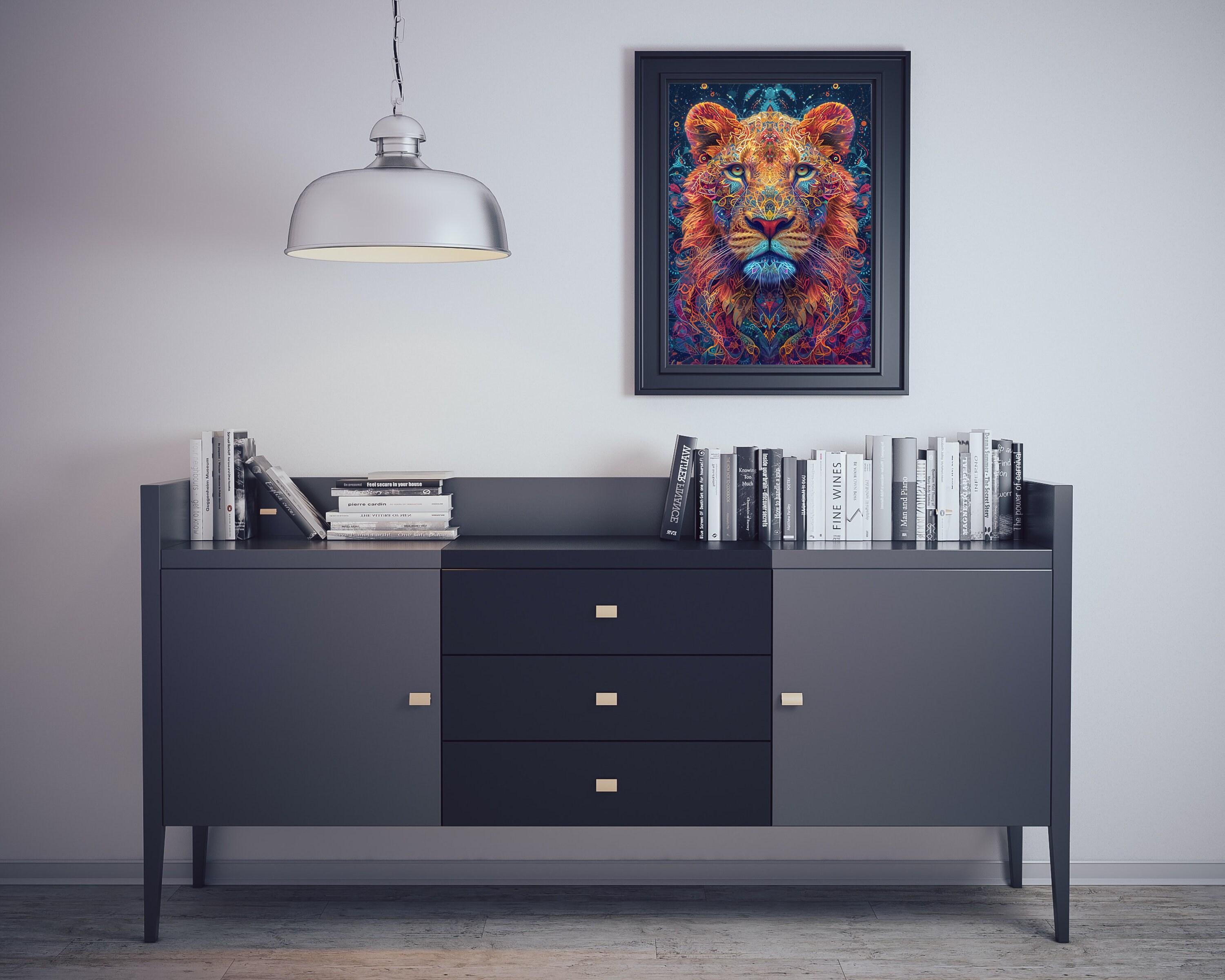 Abstract Lioness V2 | Digital Art Print, Wall Art, AI Generated, AI Art ...