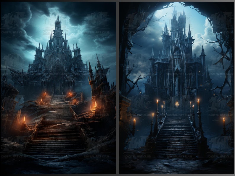 12 Dark Fantasy Castle Backdrops Overlays Overlays for Photoshop Studio ...
