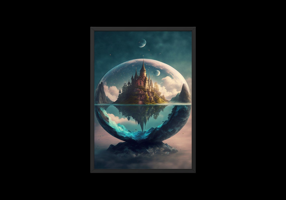 Fantasy World Digital Art Print, Wall Art, AI Generated, AI Art ...