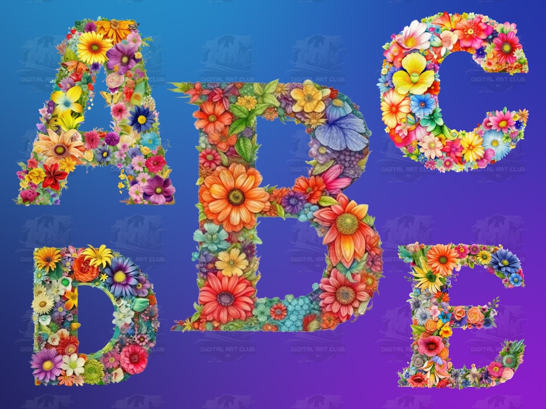 26 Tropical Floral Alphabet Letters Clipart | Flowers, Fairy, Fantasy ...