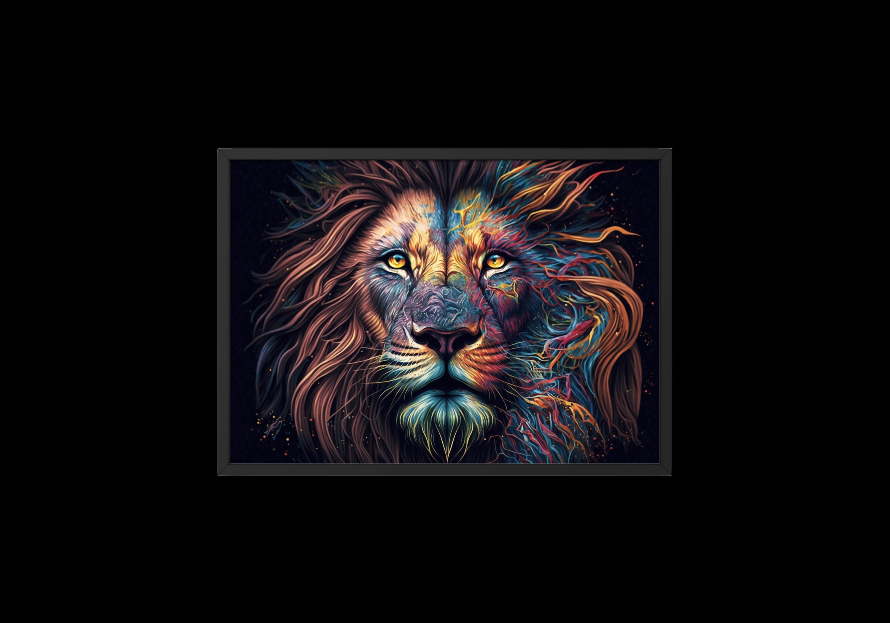 Lion Face Digital Art Print Wall Art AI Generated AI Art - Etsy