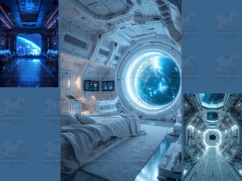 6 Space Station Backdrops Overlays | Overlays for Photoshop | Studio ...