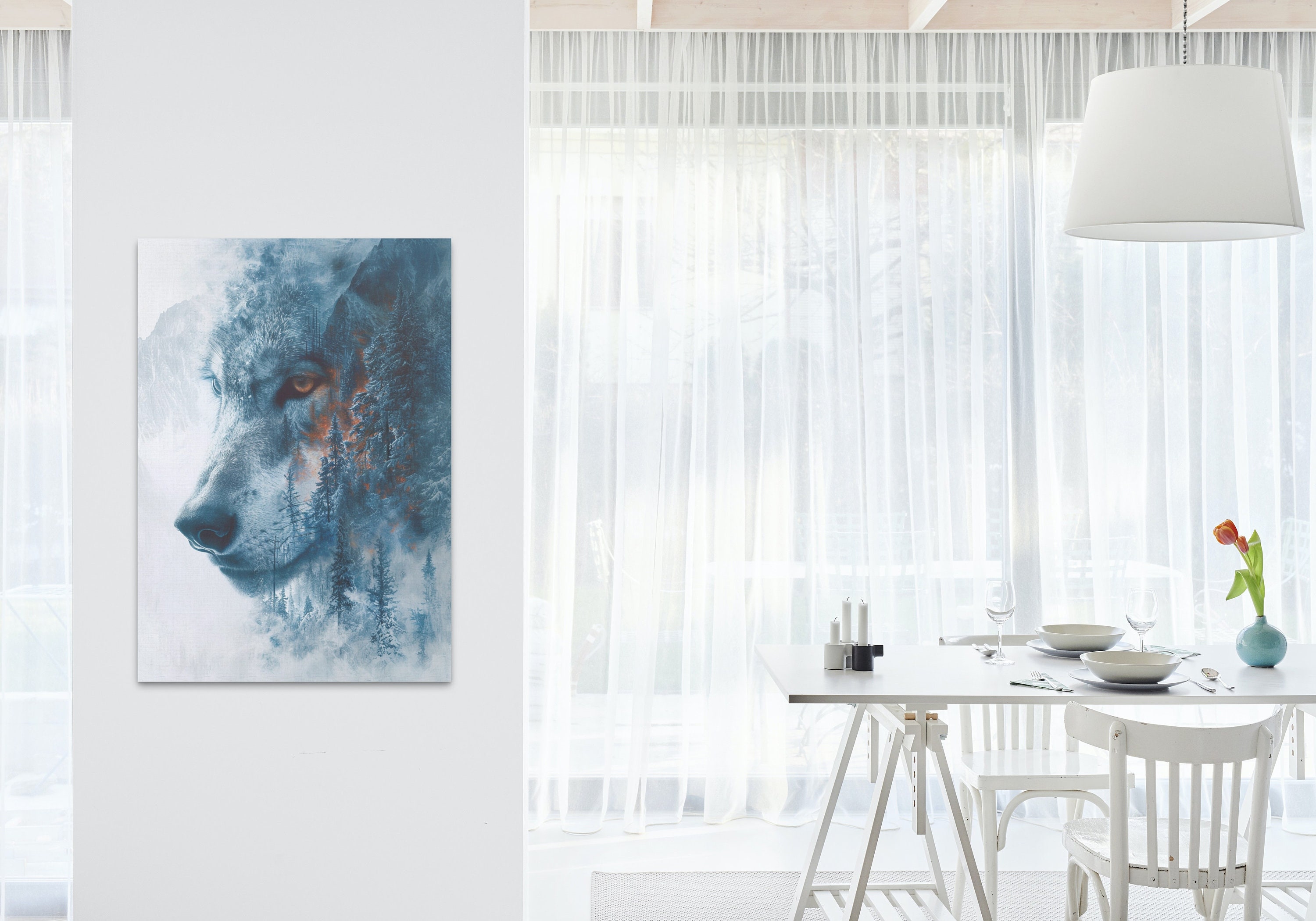 Lone Wolf Digital Art Print, Wall Art, AI Generated, AI Art, Digital ...