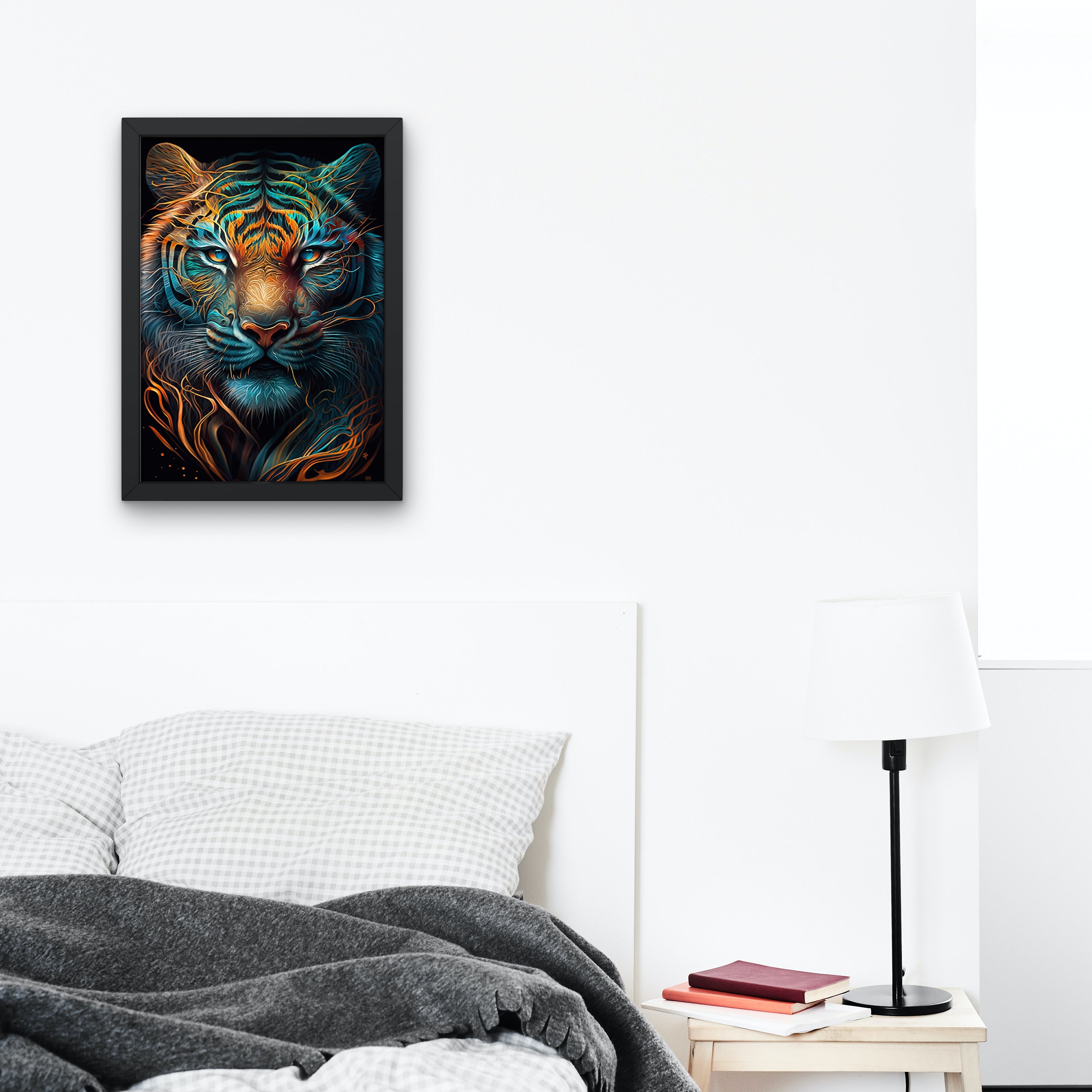 Tiger Portrait Digital Art Print Wall Art AI Generated AI - Etsy