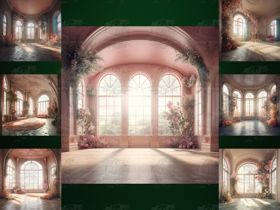 12 Floral Room Backdrops Overlays | Flowers Room Overlays for Photoshop ...