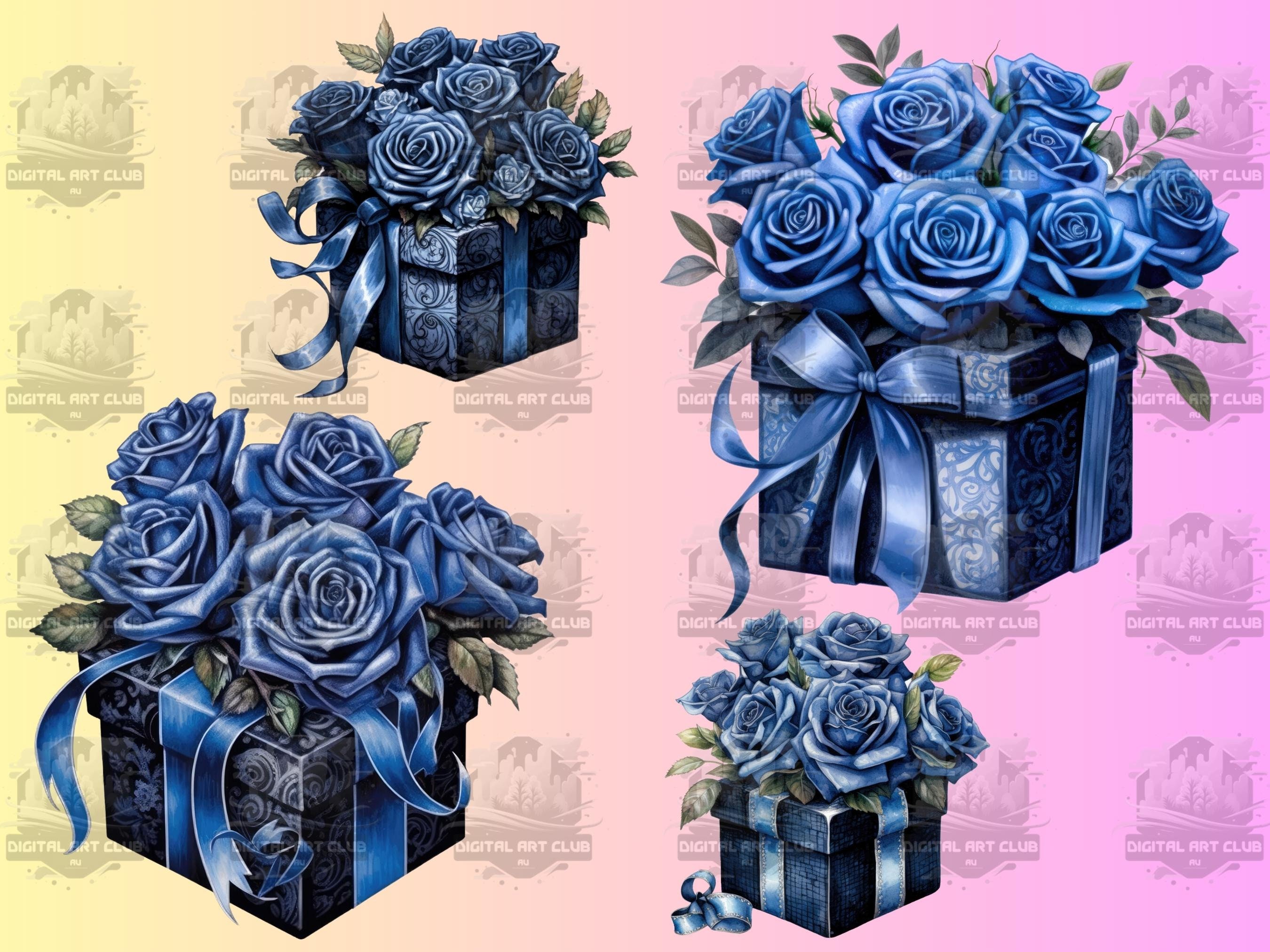 28 Gothic Gift Boxes Clipart Watercolor Floral Dark - Etsy