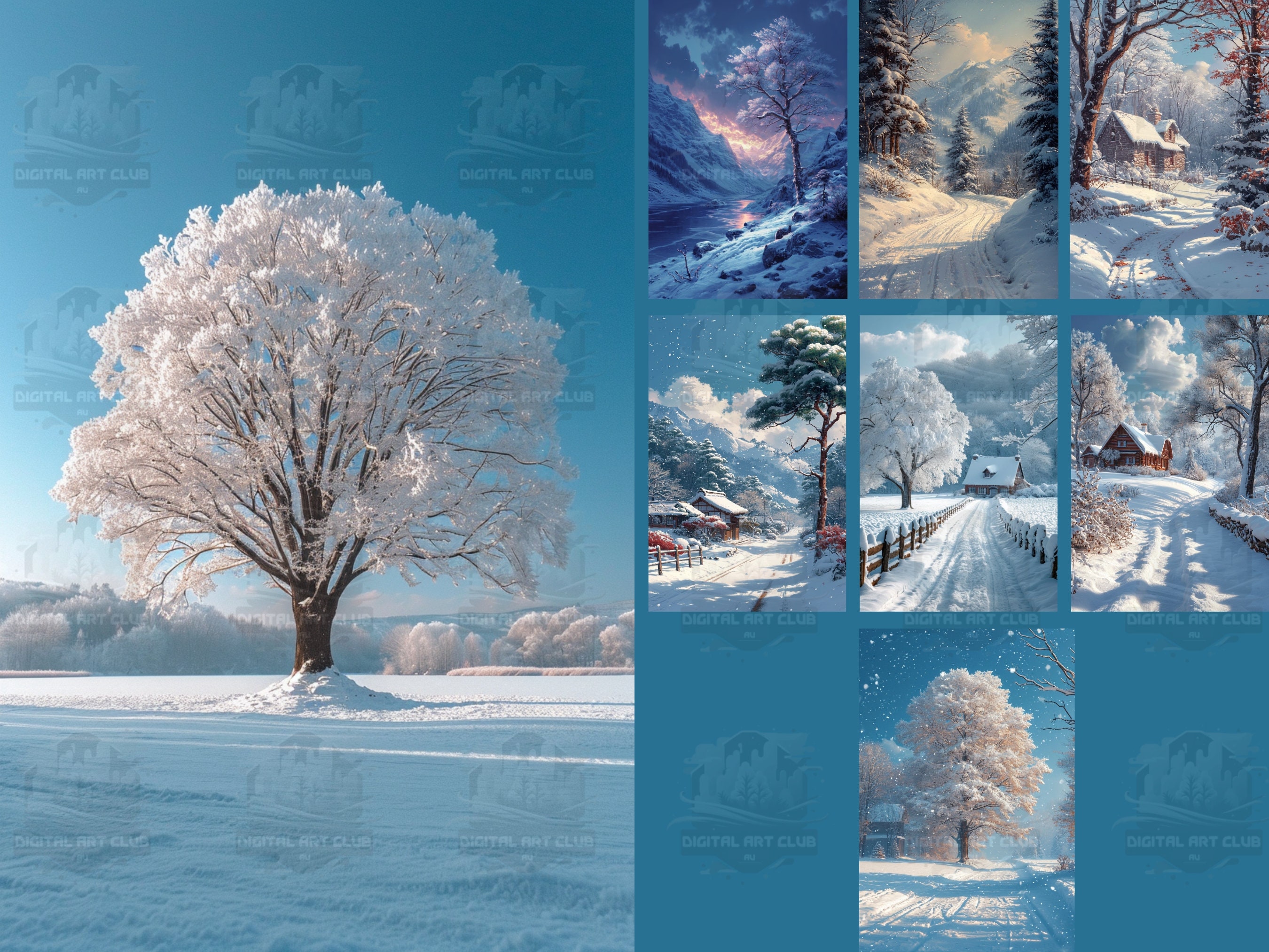 8 Snowy Landscape Backdrops Overlays Overlays for Photoshop Studio ...