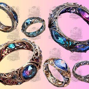 30 Fantasy Rings Clipart | Watercolor, Gothic, Mystical, Dreamlike ...