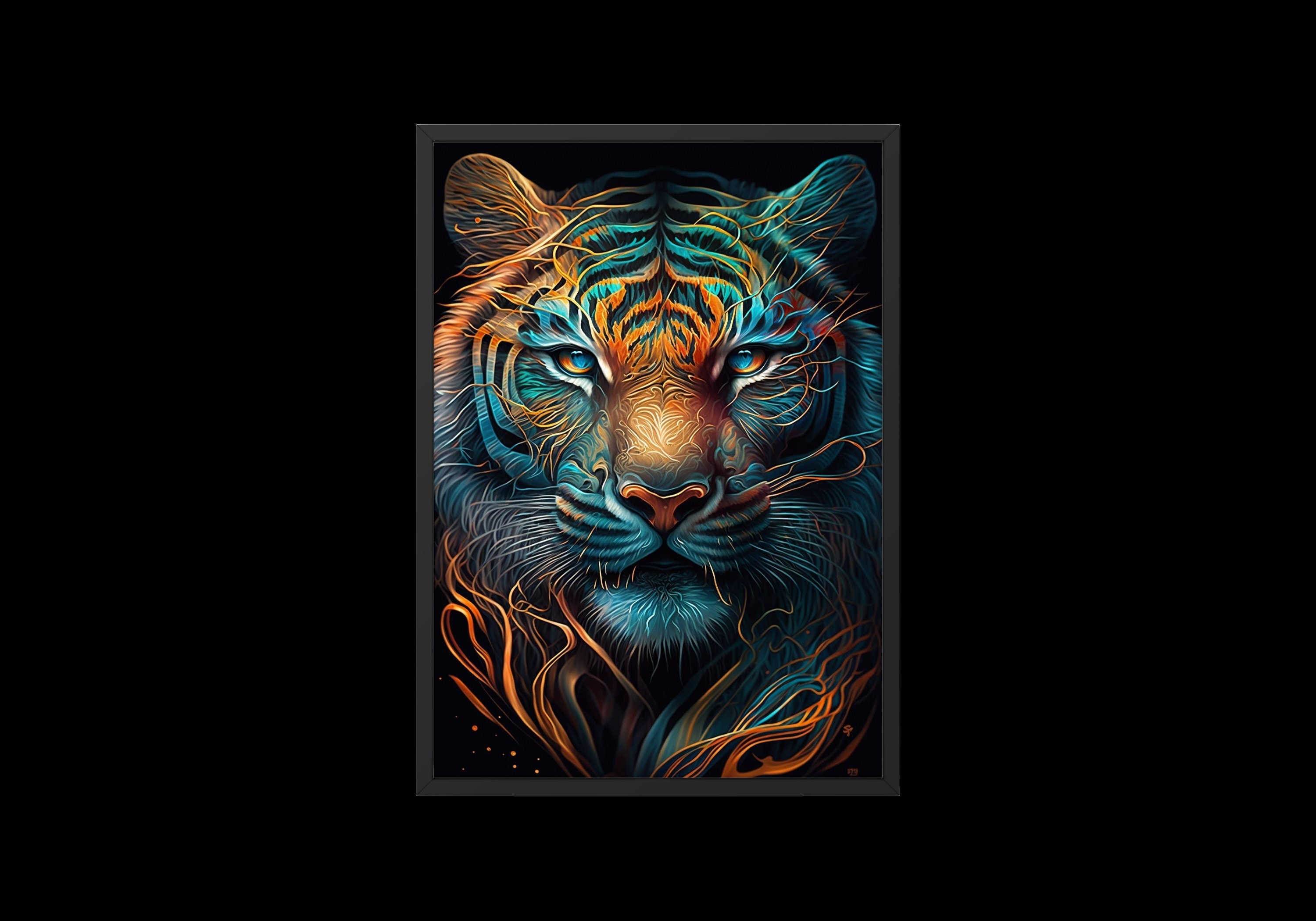 Tiger Portrait Digital Art Print Wall Art AI Generated AI - Etsy
