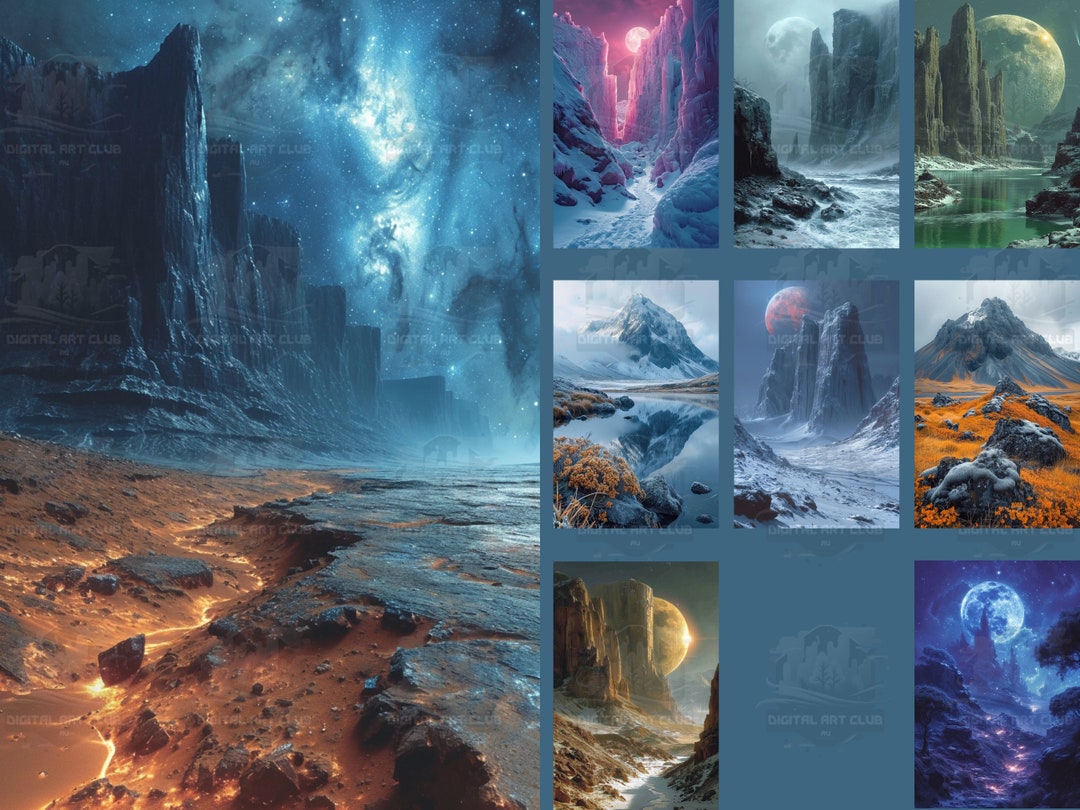 9 Alien Landscape Backdrops Overlays | Overlays for Photoshop | Studio ...