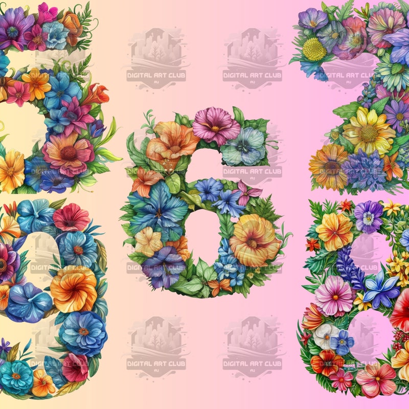 Numbers Clip Art - Etsy