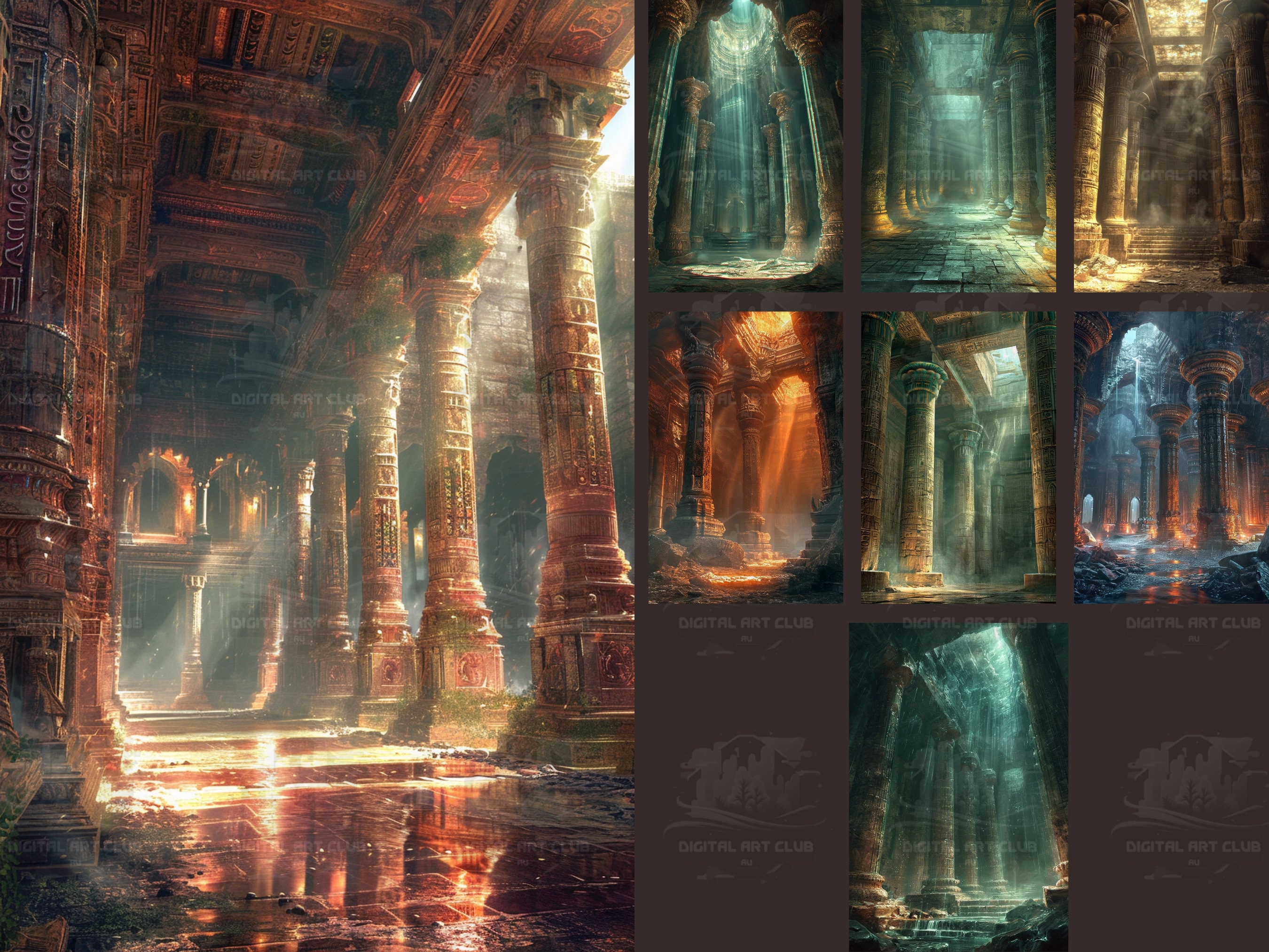 8 Ancient Temple Backdrops Overlays | Overlays for Photoshop | Studio ...