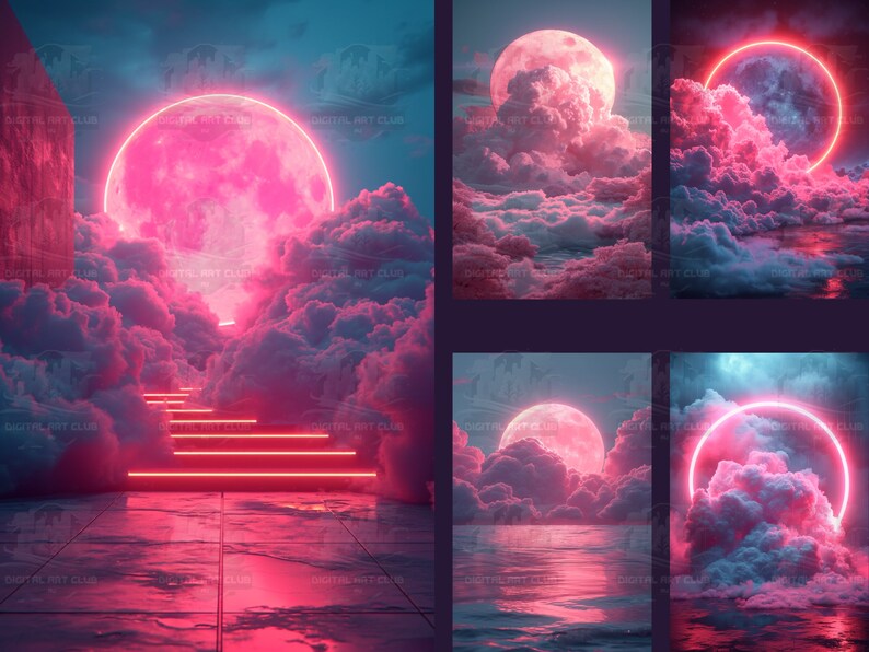 8 Pink Clouds Backdrops Overlays | Overlays for Photoshop | Studio ...