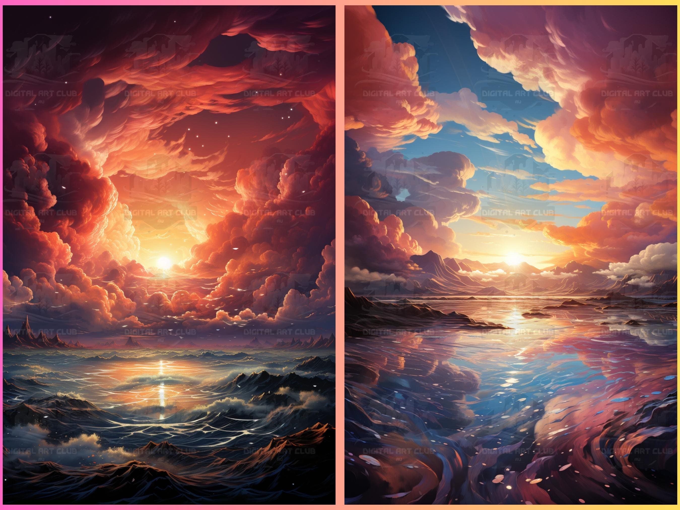 10 Sky Sunset Backdrops Overlays Overlays for Photoshop - Etsy