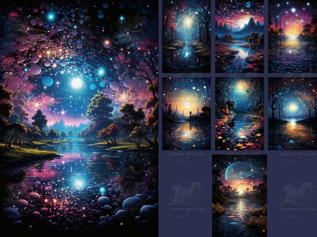 8 Ethereal Nightscape Backdrops Overlays | Overlays for Photoshop ...