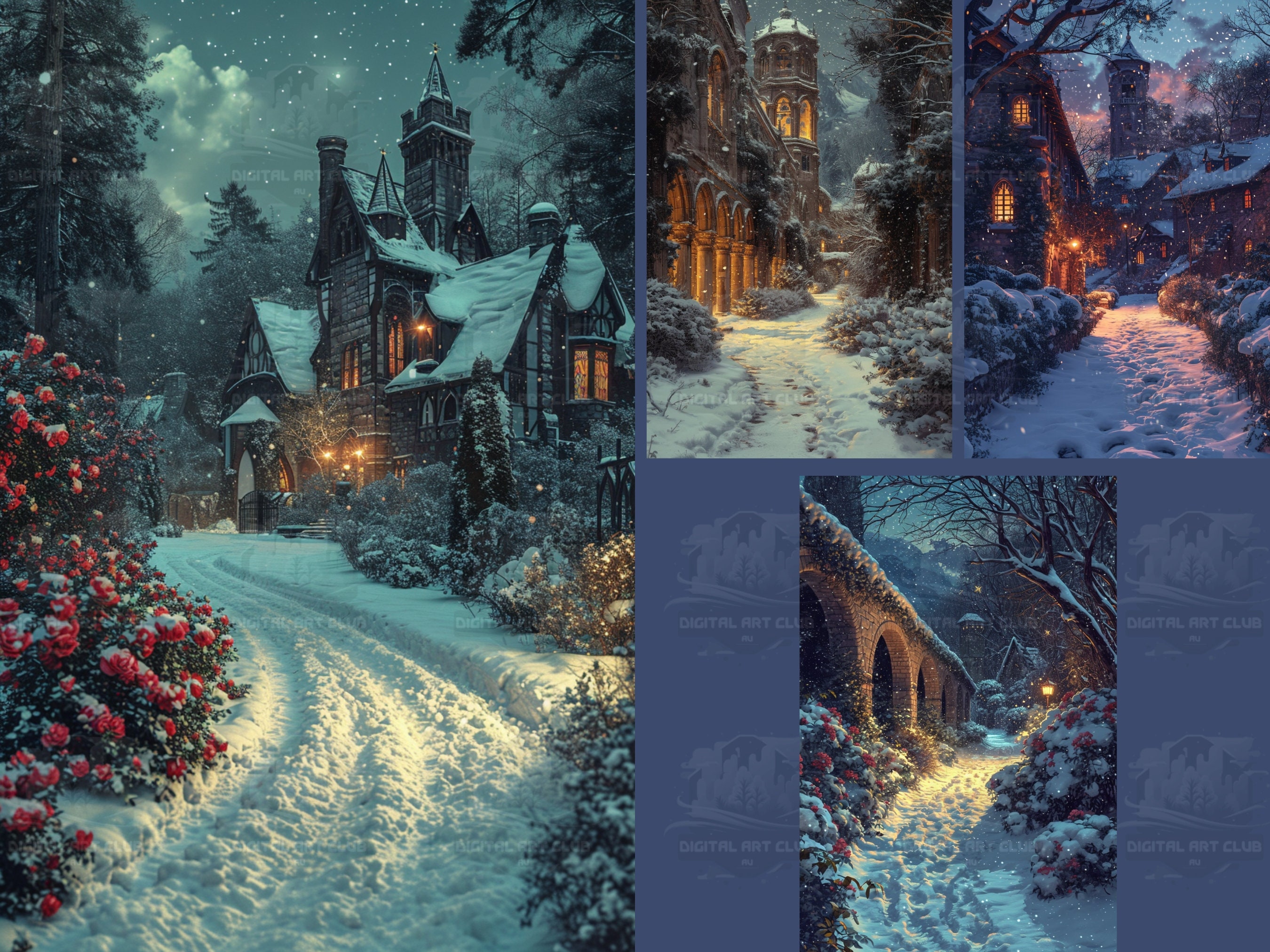 8 Snowy Landscape V2 Backdrops Overlays | Overlays for Photoshop ...