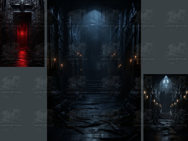 7 Creepy Hallway Backdrops Overlays Overlays for Photoshop Studio ...