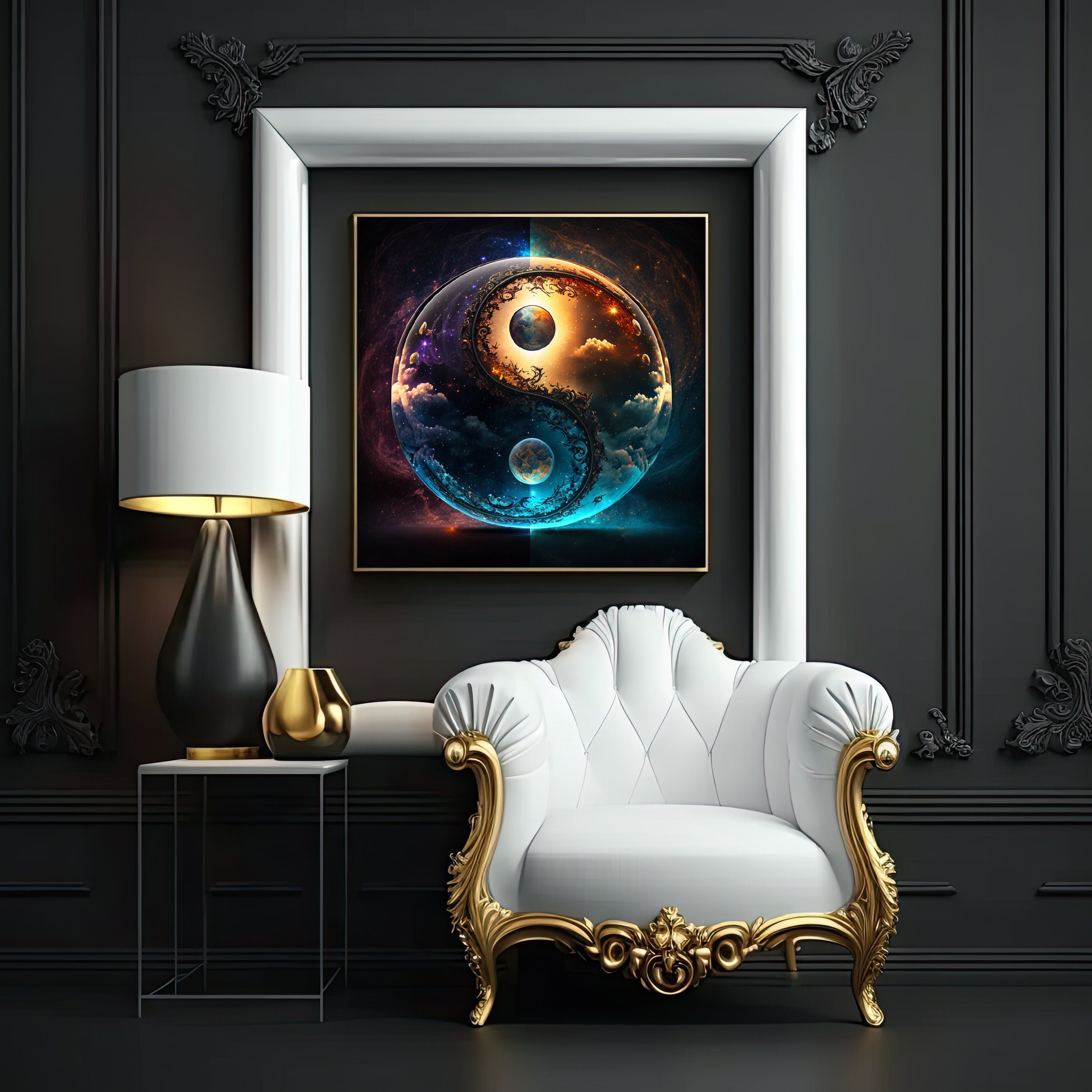 Ying Yang Day & Night | Digital Art Print, Wall Art, AI Generated, AI ...