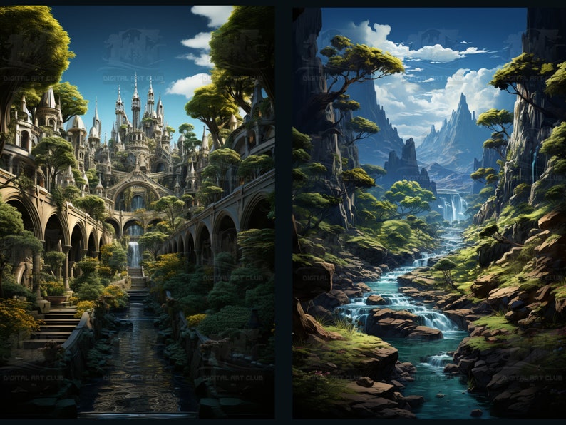 9 Fantasy Landscape V2 Backdrops Overlays Overlays for Photoshop Studio ...