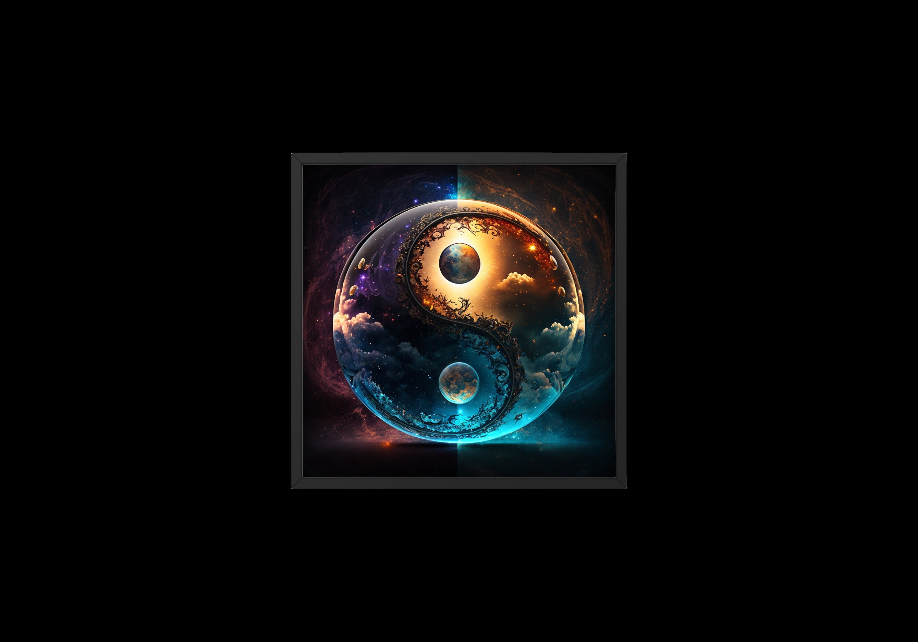 Ying Yang Day & Night | Digital Art Print, Wall Art, AI Generated, AI ...