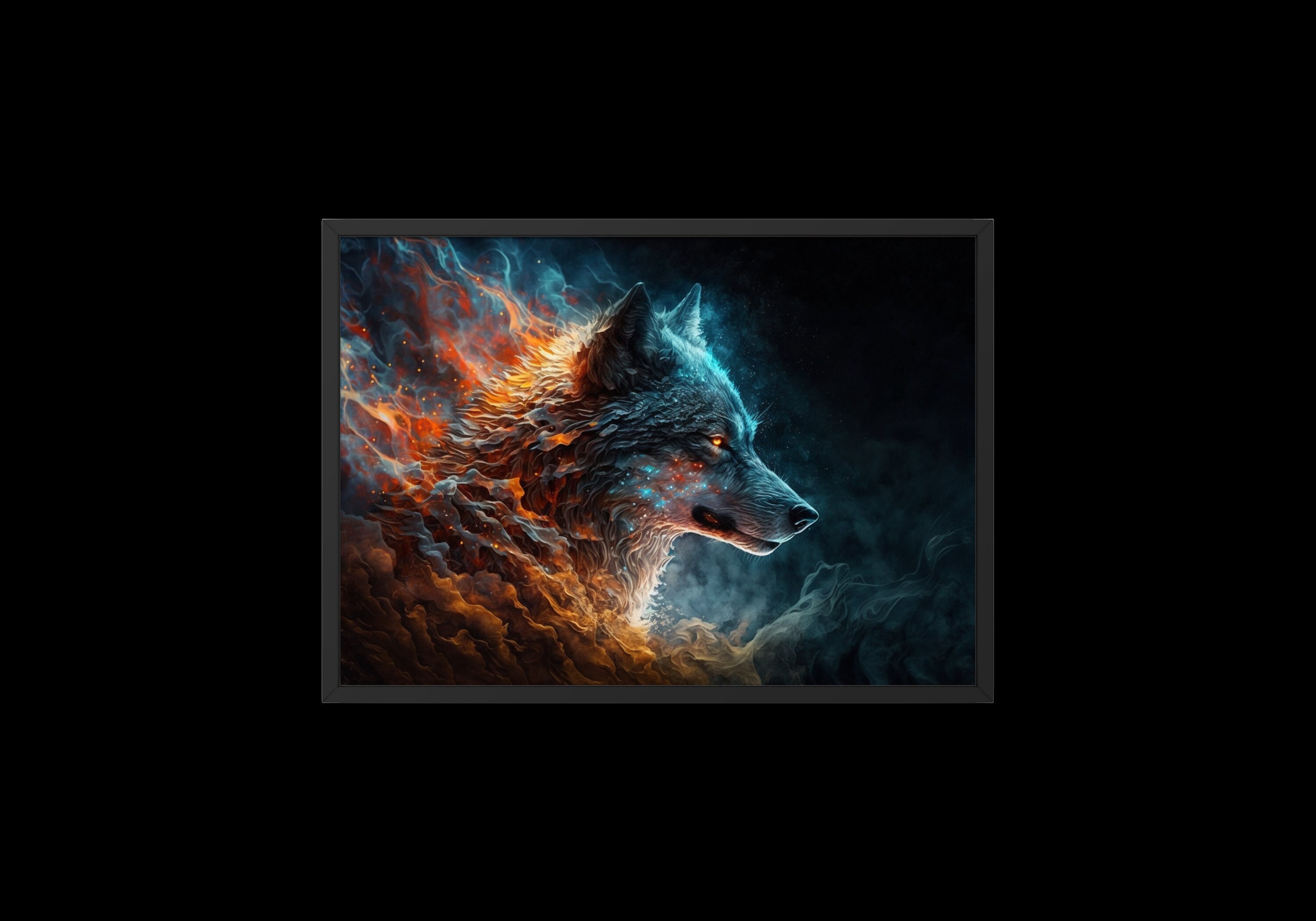 Celestial Wolf | Digital Art Print, Wall Art, AI Generated, AI Art ...