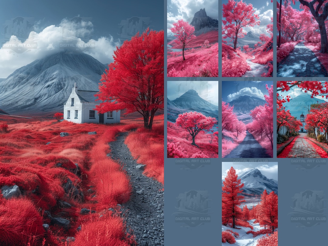 8 Red Land Backdrops Overlays | Overlays for Photoshop | Studio ...