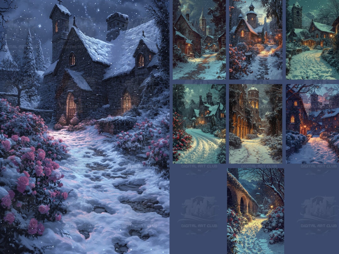 8 Snowy Landscape V2 Backdrops Overlays | Overlays for Photoshop ...