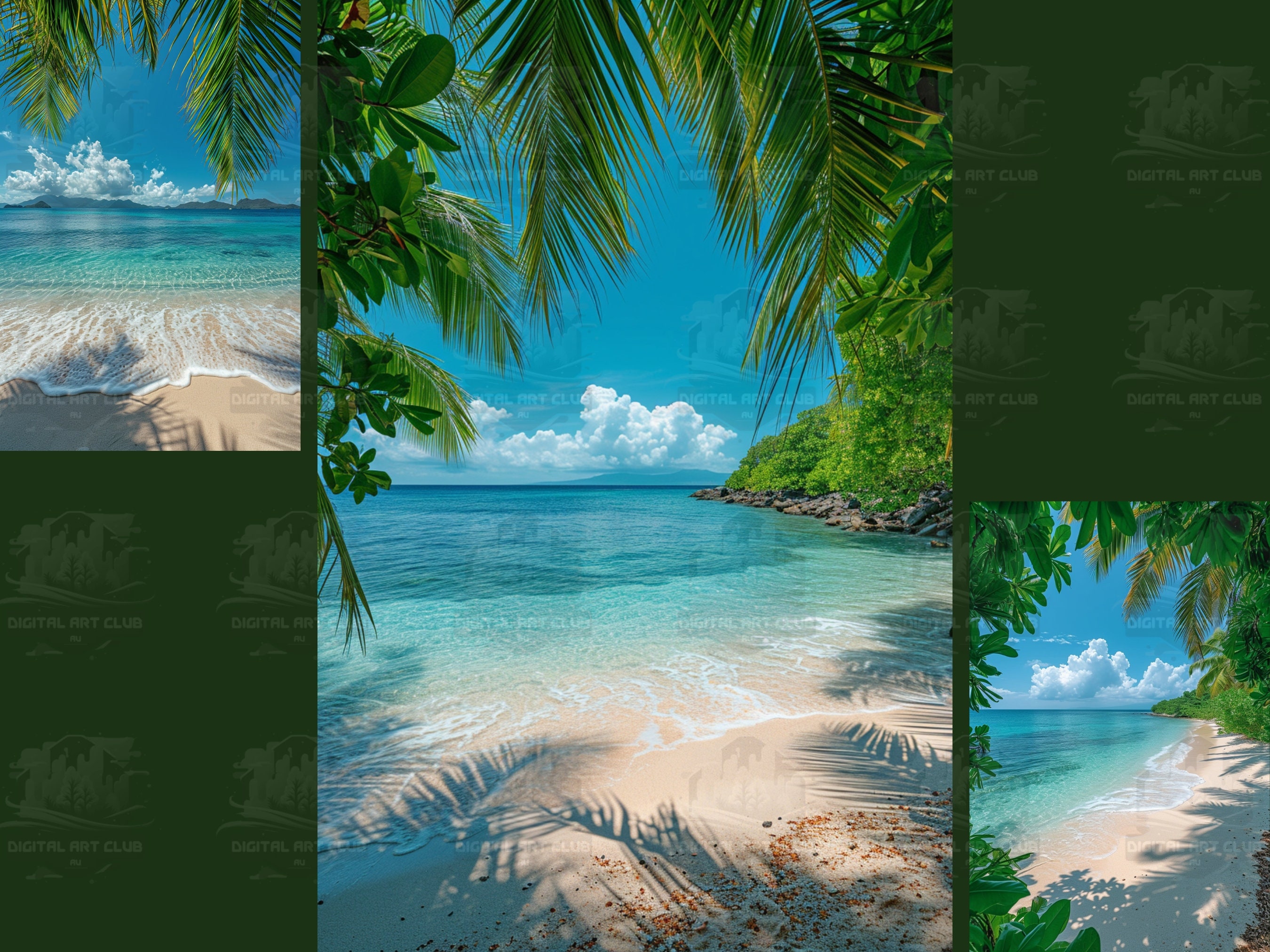 6 Tropical Beach Backdrops Overlays | Overlays for Photoshop | Studio ...