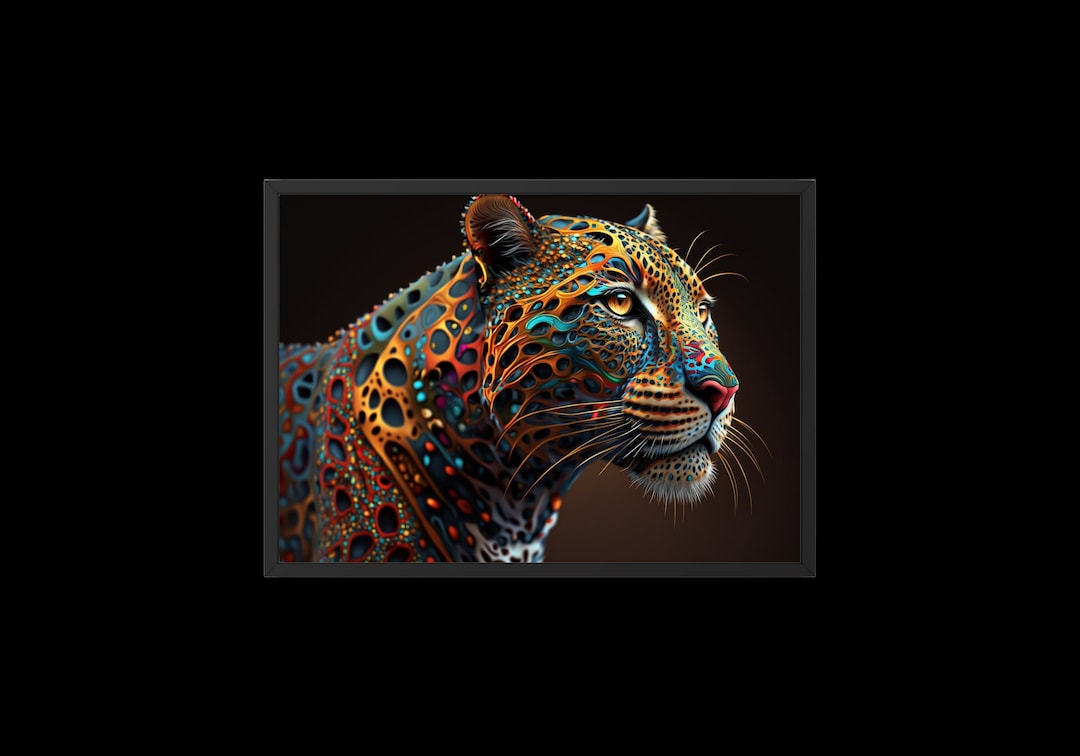 Colourful Leopard | Digital Art Print, Wall Art, AI Generated, AI Art, Digital Download, Home ...