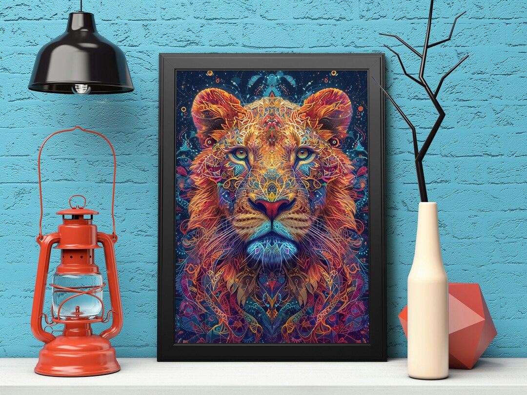 Abstract Lioness V2 | Digital Art Print, Wall Art, AI Generated, AI Art ...