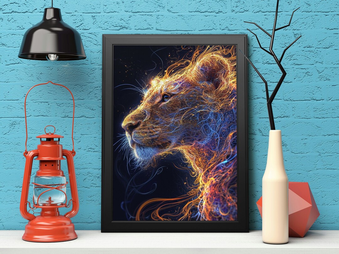 Abstract Lioness V3 | Digital Art Print, Wall Art, AI Generated, AI Art ...