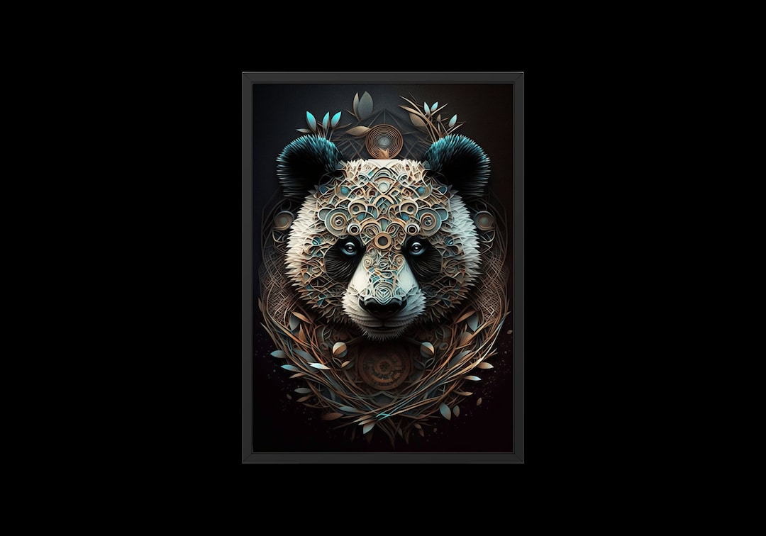 Panda | Digital Art Print, Wall Art, AI Generated, AI Art, Digital ...