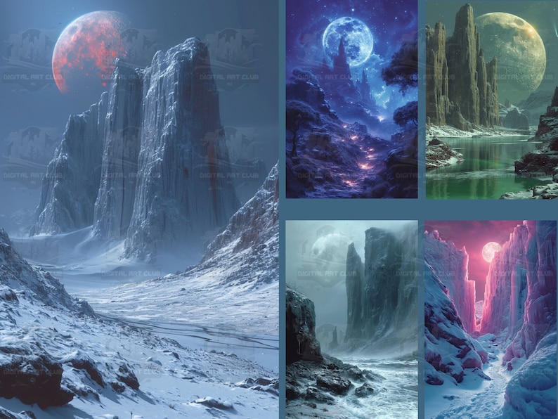 9 Alien Landscape Backdrops Overlays | Overlays for Photoshop | Studio ...