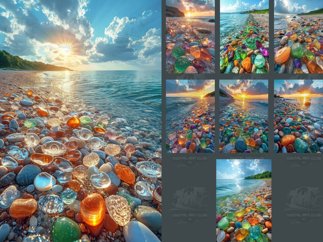 8 Glass Beach Backdrops Overlays | Overlays for Photoshop | Studio ...