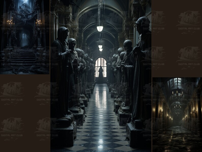 10 Gothic Hallway Backdrops Overlays | Overlays for Photoshop | Studio ...