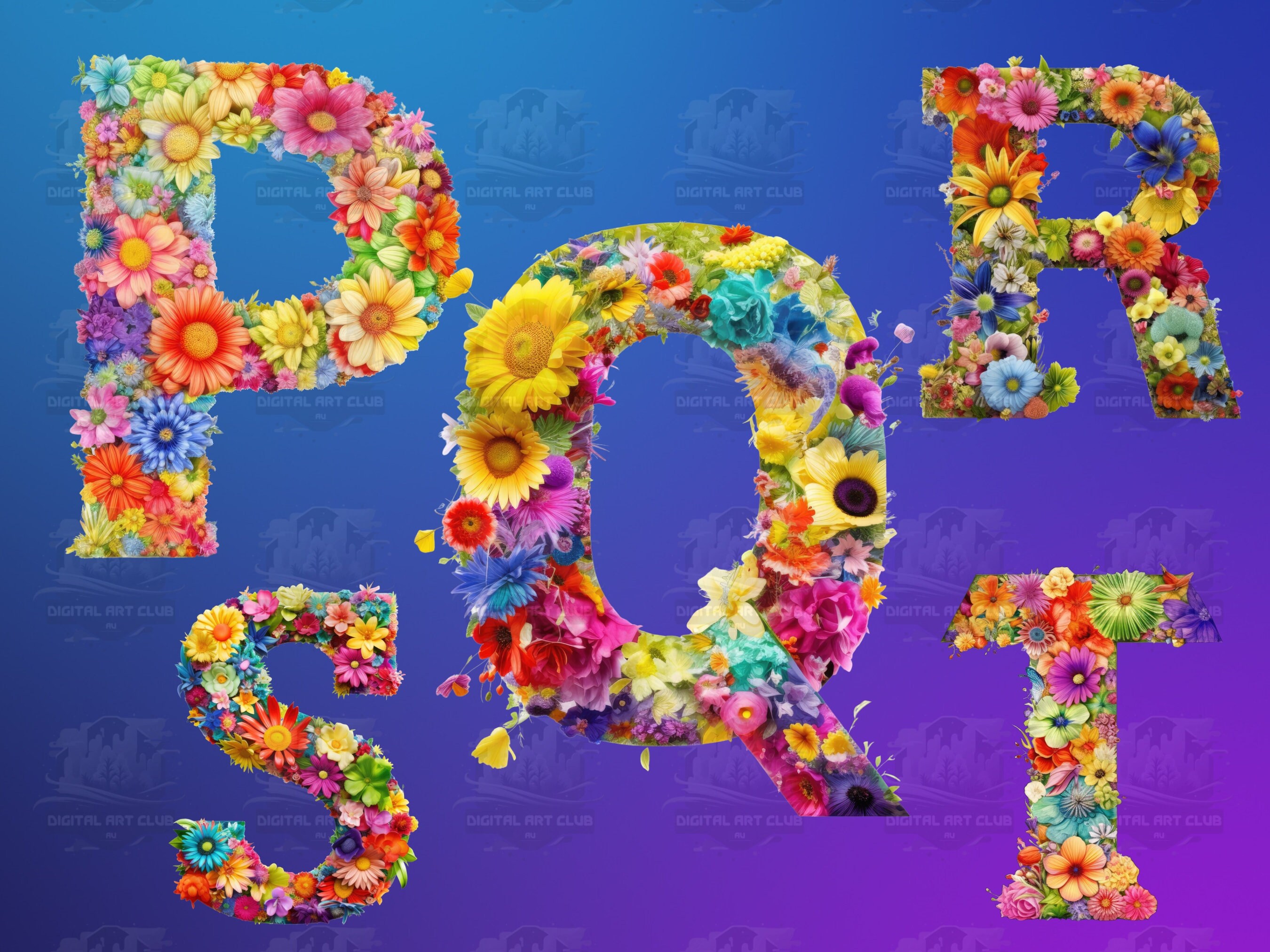 26 Tropical Floral Alphabet Letters Clipart | Flowers, Fairy, Fantasy ...