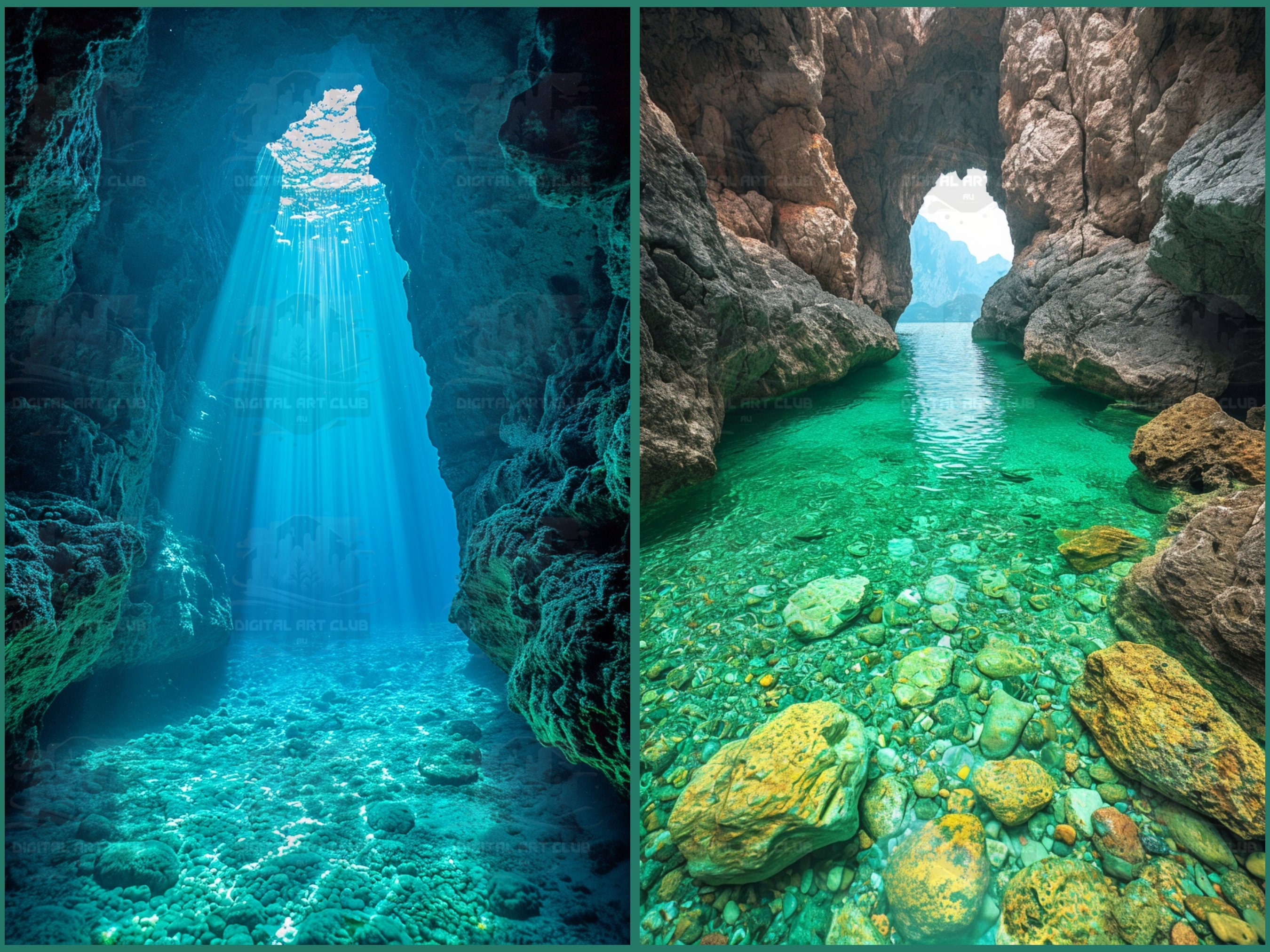 6 Blue Cavern Backdrops Overlays | Overlays for Photoshop | Studio ...