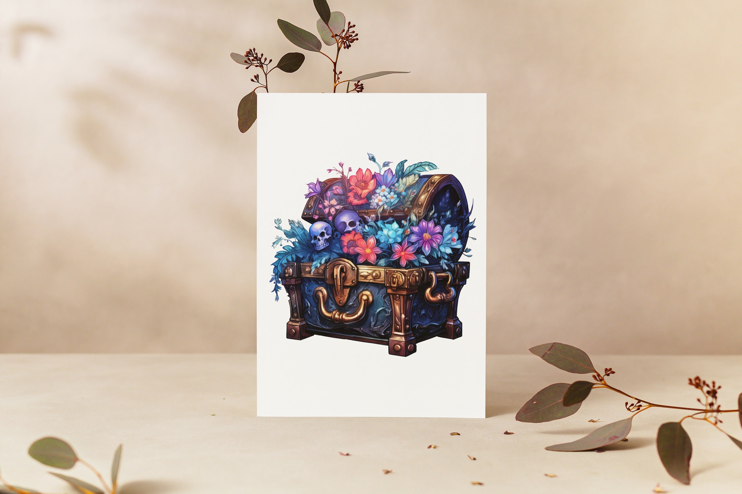 29 Watercolor Treasure Chest Clipart | Magical, Floral, Fantasy ...