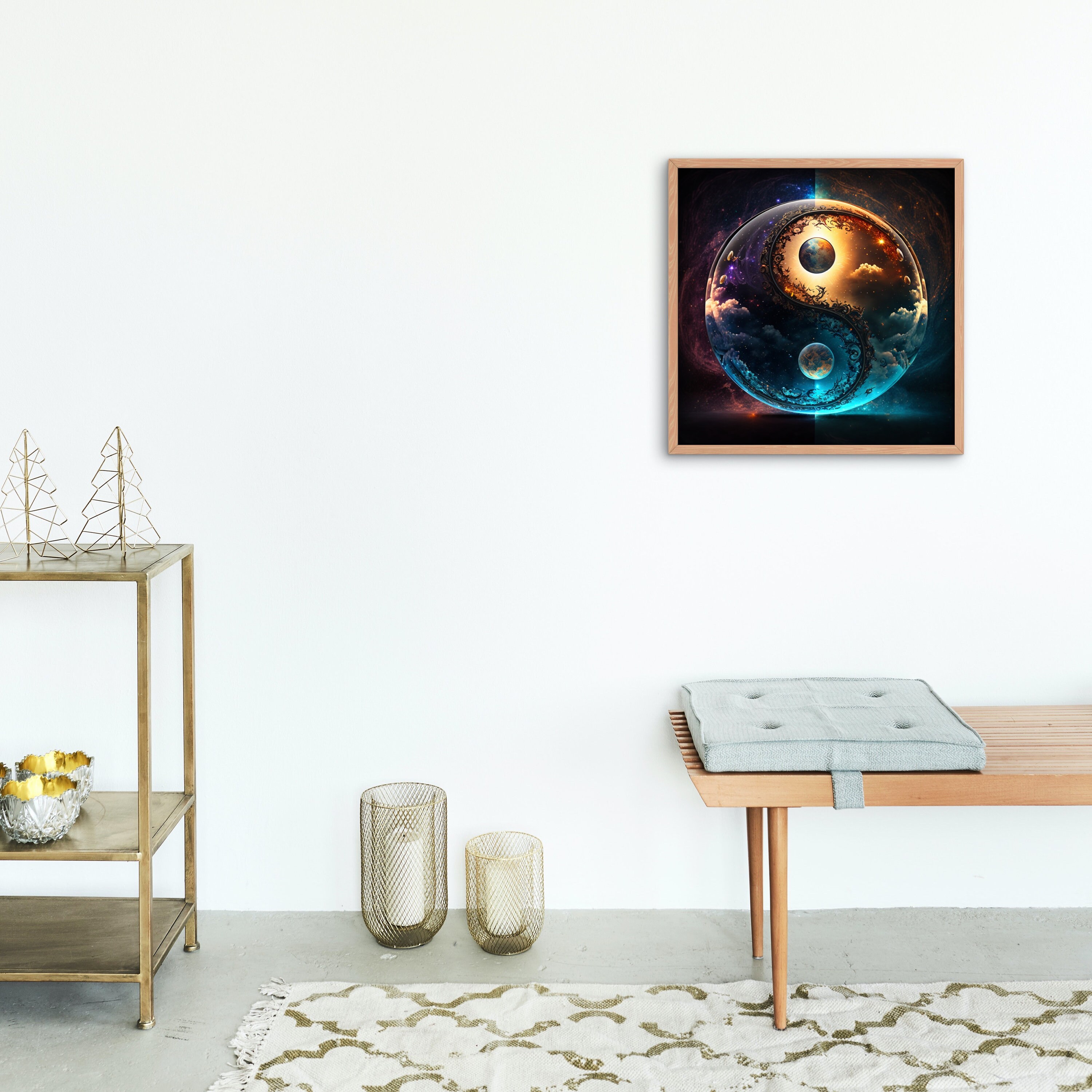 Ying Yang Day & Night | Digital Art Print, Wall Art, AI Generated, AI ...