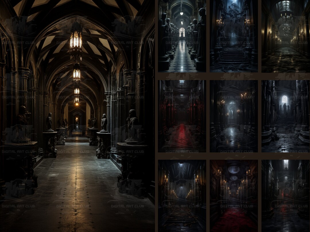 10 Gothic Hallway Backdrops Overlays | Overlays for Photoshop | Studio ...