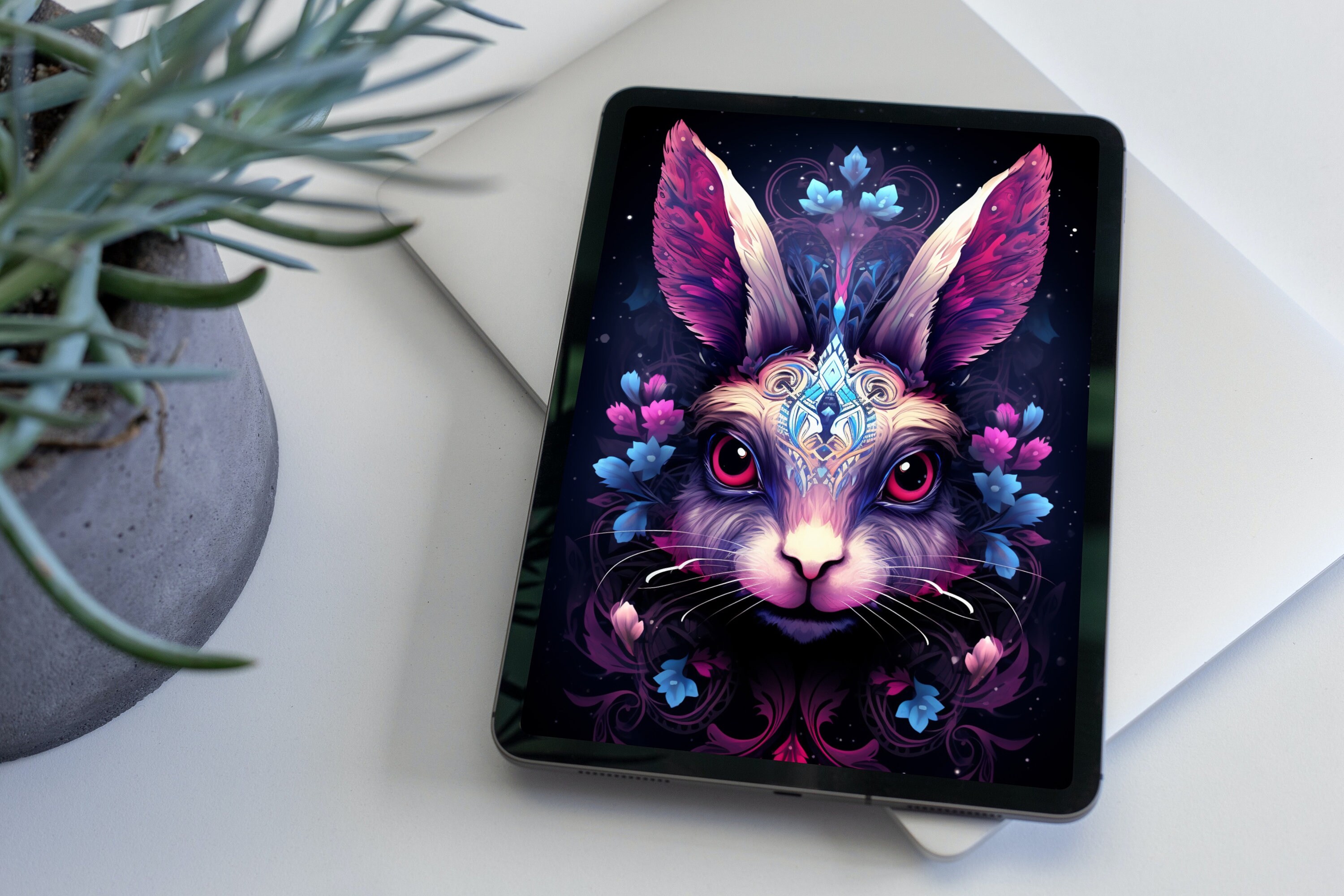 Evil Rabbit V2 Digital Art Print, Wall Art, AI Generated, AI Art ...