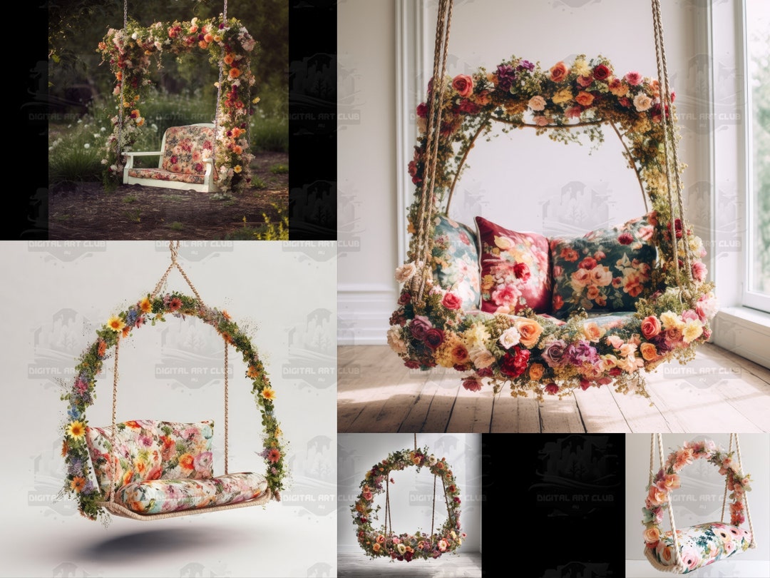 15 Floral Swing Backdrops Overlays | Flowers Swing Overlays for ...