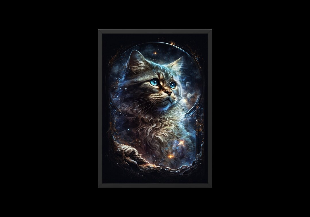 Surreal Kitty | Digital Art Print, Wall Art, AI Generated, AI Art ...