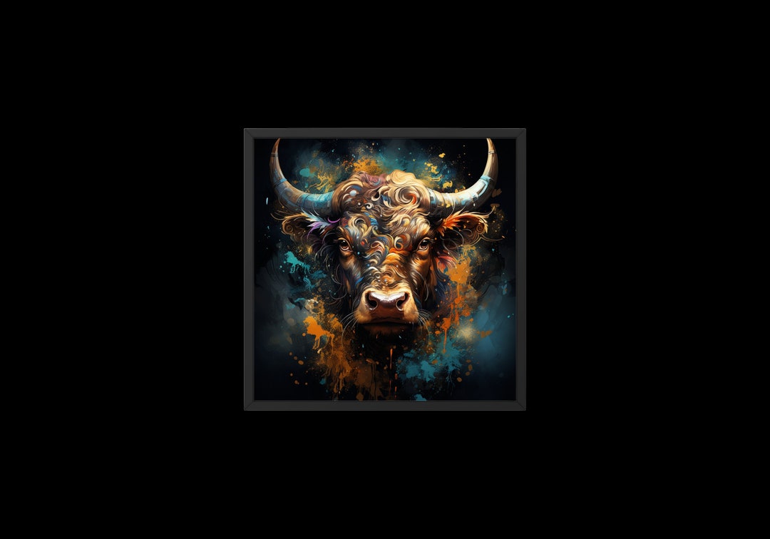 Bull | Digital Art Print, Wall Art, AI Generated, AI Art, Digital ...