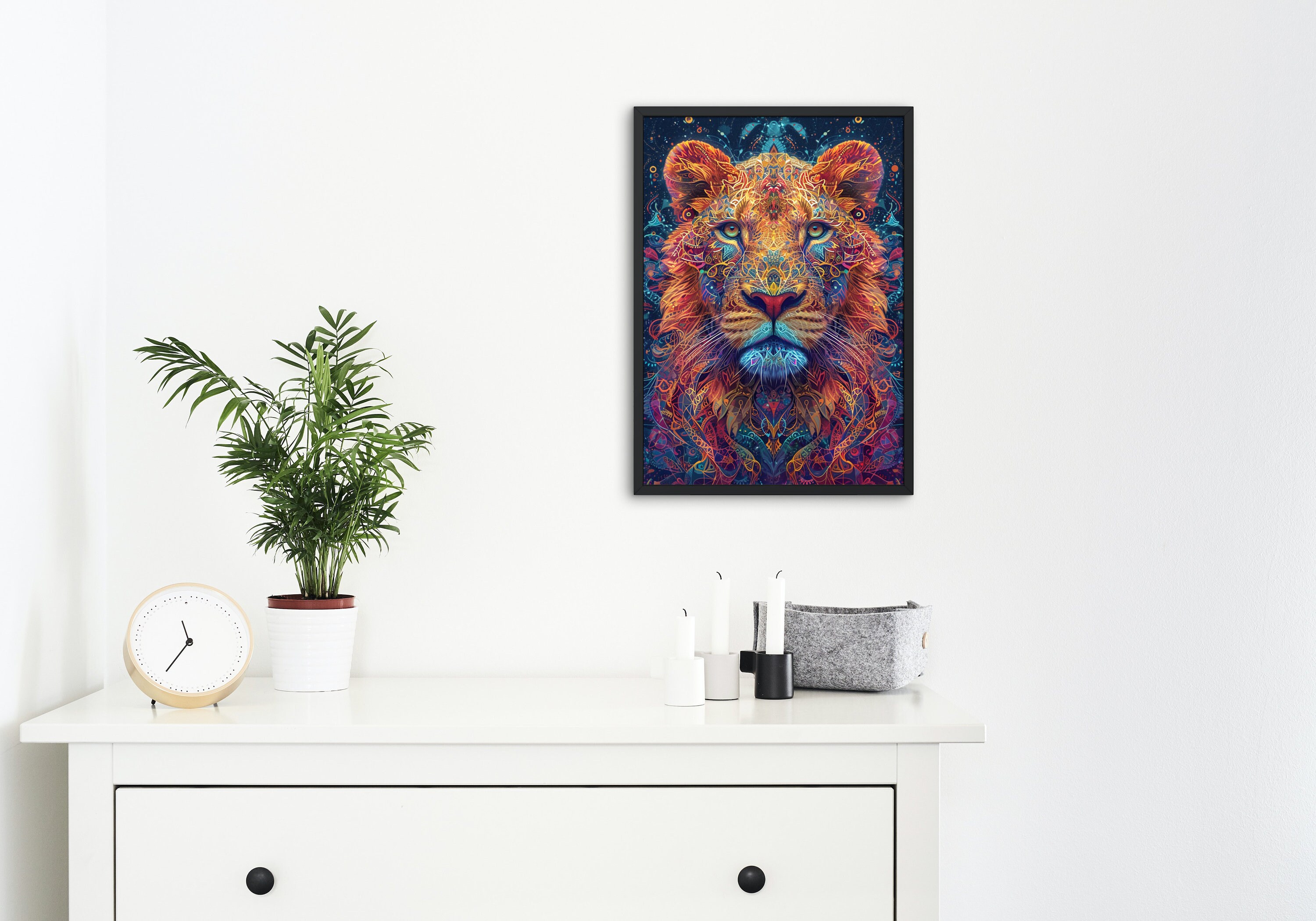 Abstract Lioness V2 | Digital Art Print, Wall Art, AI Generated, AI Art ...