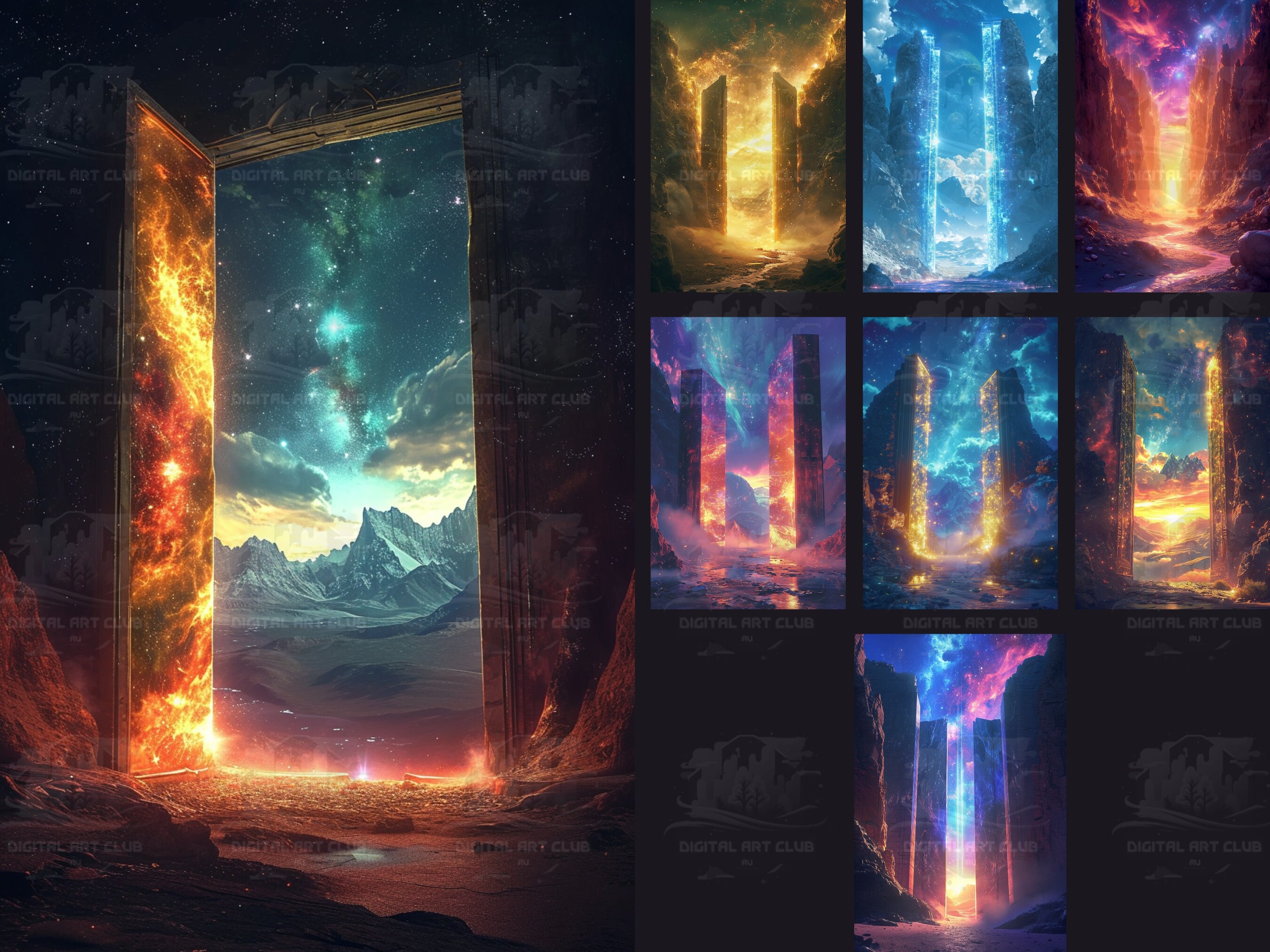 8 Cosmic Gate Backdrops Overlays | Overlays for Photoshop | Studio ...